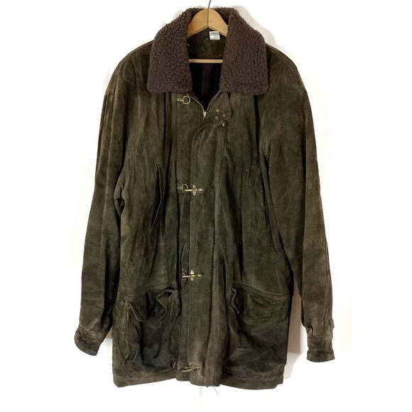 Vintage | Jackets & Coats | Vintage Olive Silky Pig Suede Barn Coat ...